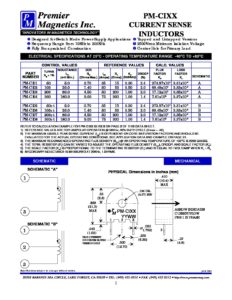 Current Sense Inductors – Premier Magnetics