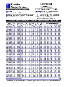 Low Cost Powered Iron Toroidal Power Inductors – Premier Magnetics